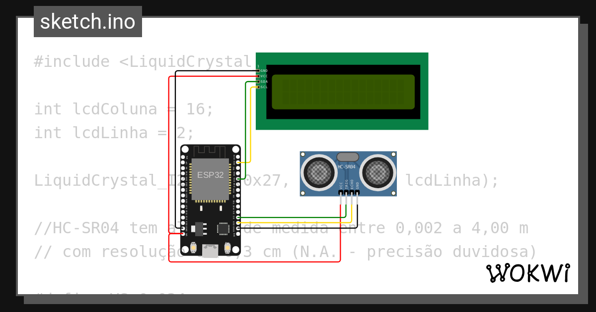Sensor Ultrassônico Esp32 Wokwi Esp32 Stm32 Arduino Simulator