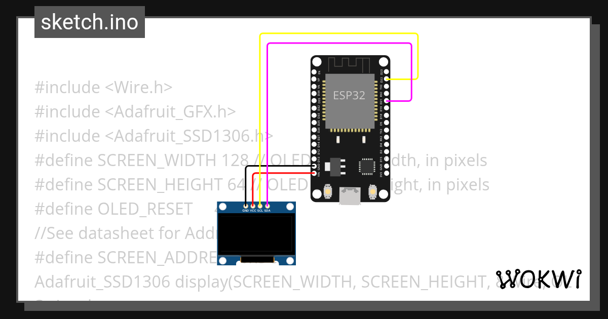 ESP32 OLED BUG - Wokwi ESP32, STM32, Arduino Simulator