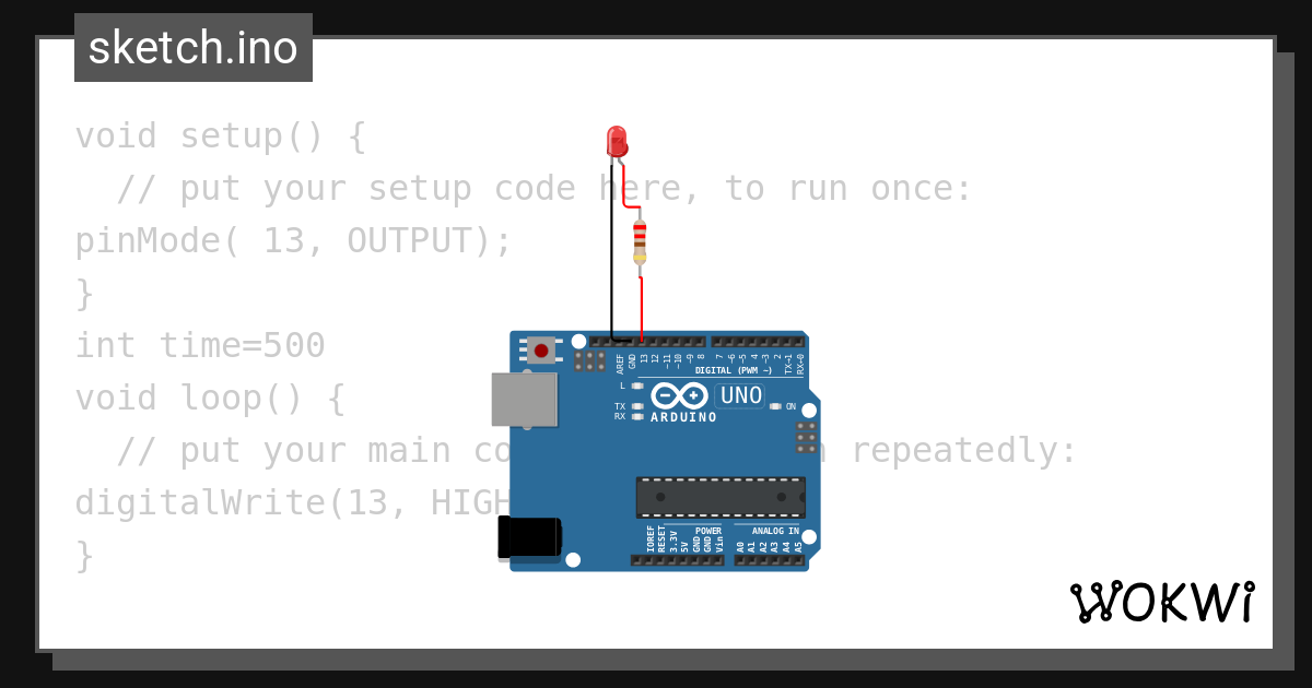 Led01 Resistor Wokwi Esp32 Stm32 Arduino Simulator 