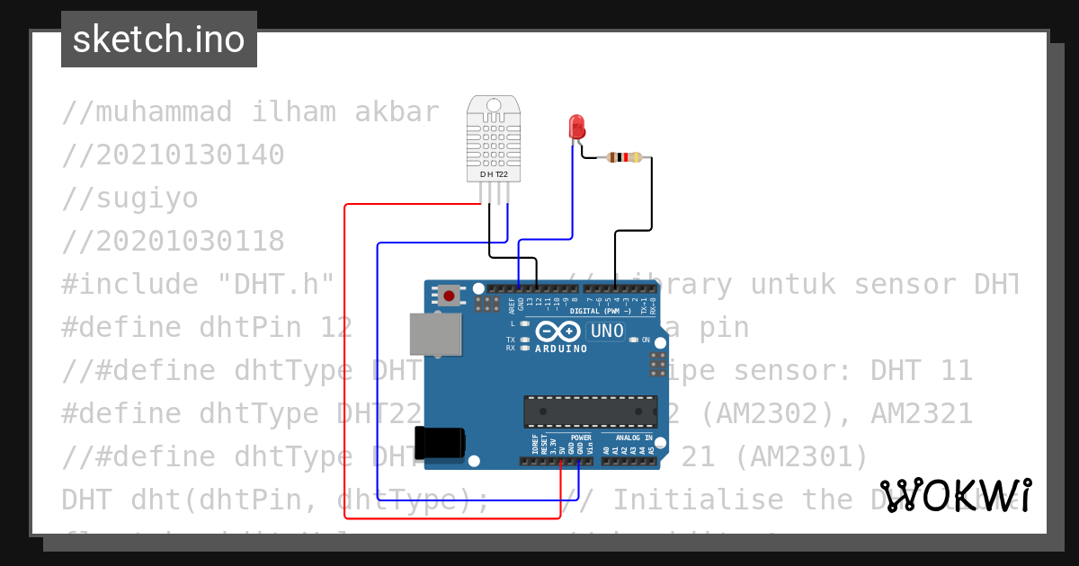 Sensor Dht Dengan Led Copy Wokwi Esp32 Stm32 Arduino Simulator