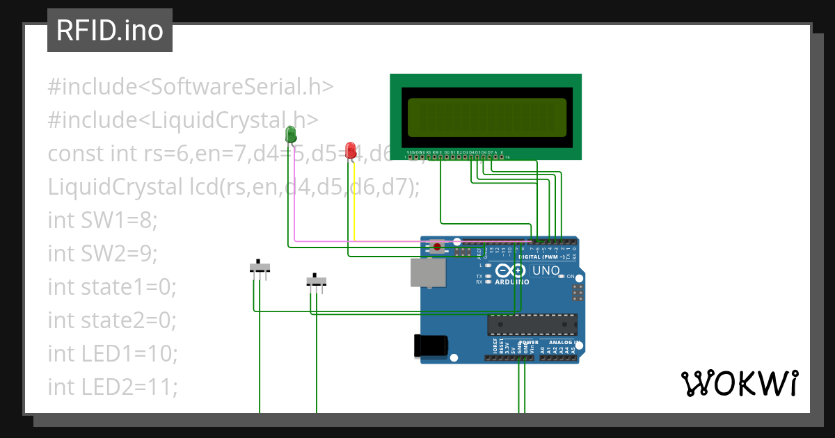 RFID.ino - Wokwi ESP32, STM32, Arduino Simulator RFID.ino - Wokwi ESP32, STM32, Arduino Simulator