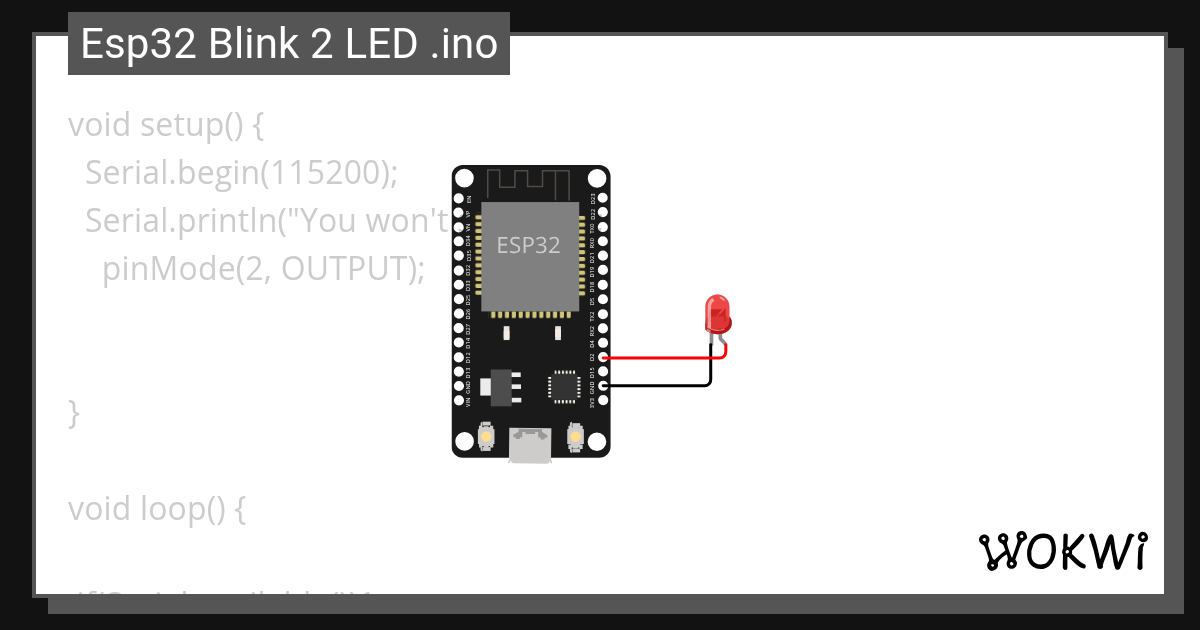 Kendali LED ESP32 dg Serial Monitor (by Fajar Himawan) .ino - Wokwi ESP32, STM32, Arduino Simulator