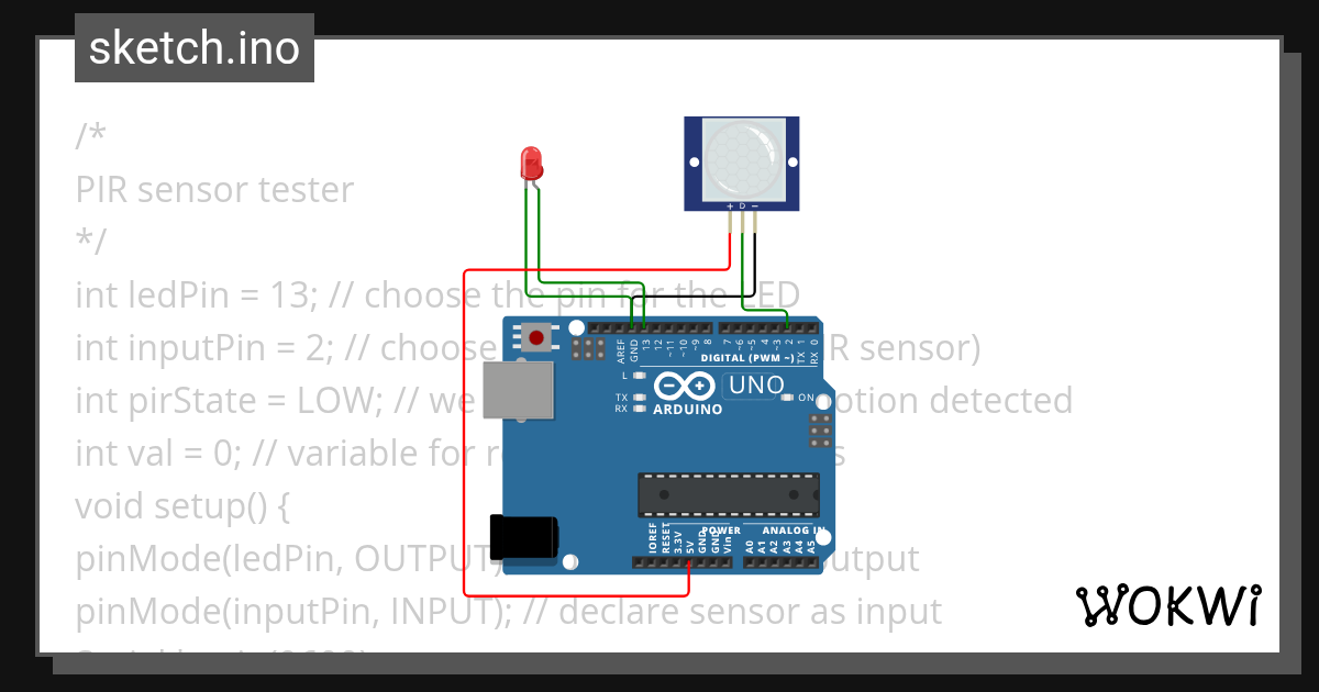 motion detection - Wokwi ESP32, STM32, Arduino Simulator
