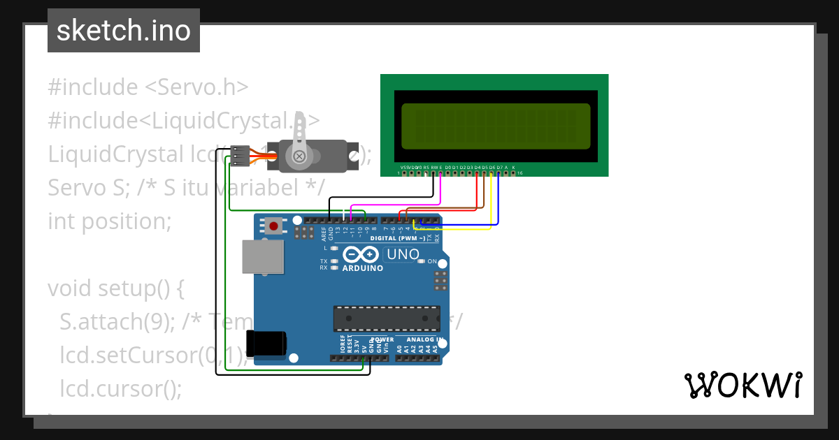 Servo with LCD - Wokwi ESP32, STM32, Arduino Simulator