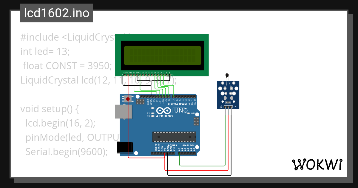 lcd1602.ino - Wokwi ESP32, STM32, Arduino Simulator