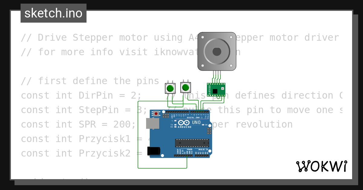 Silnik Krokowy Lewoprawo Wokwi Esp32 Stm32 Arduino Simulator