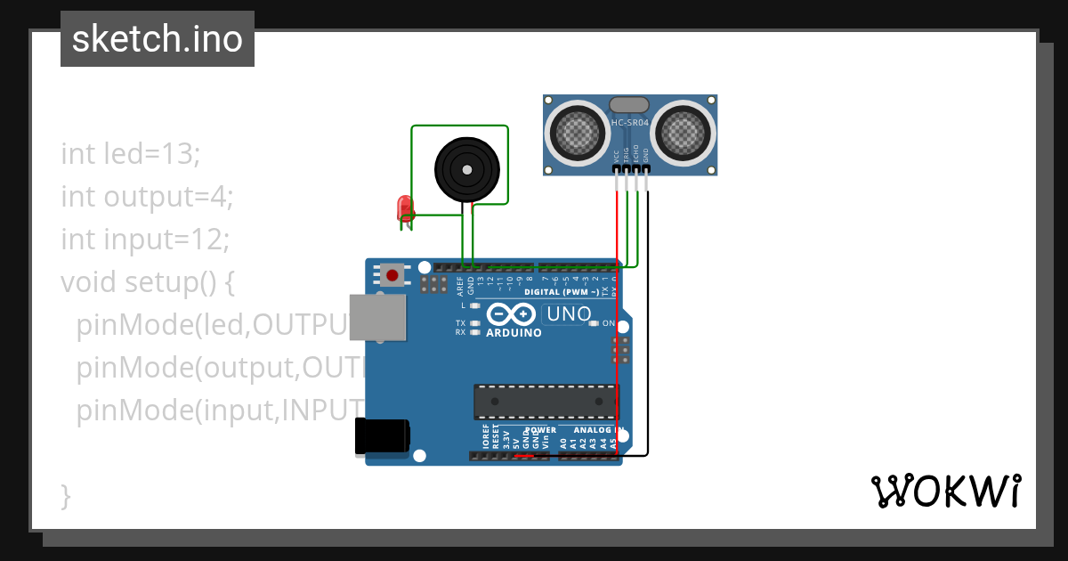 object detector - Wokwi ESP32, STM32, Arduino Simulator