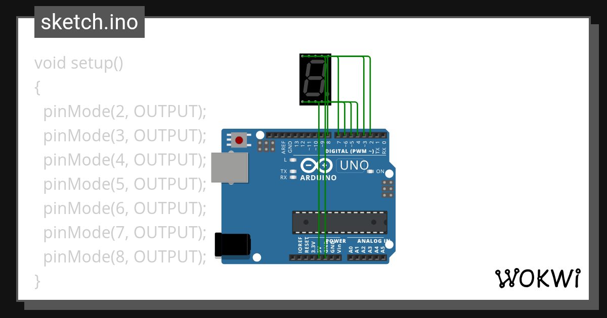 Seven Segment O Wokwi Esp32 Stm32 Arduino Simulator 4702