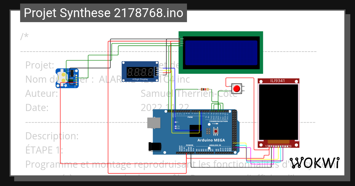 Projet Synthese 2178768.ino - Wokwi Arduino and ESP32 Simulator