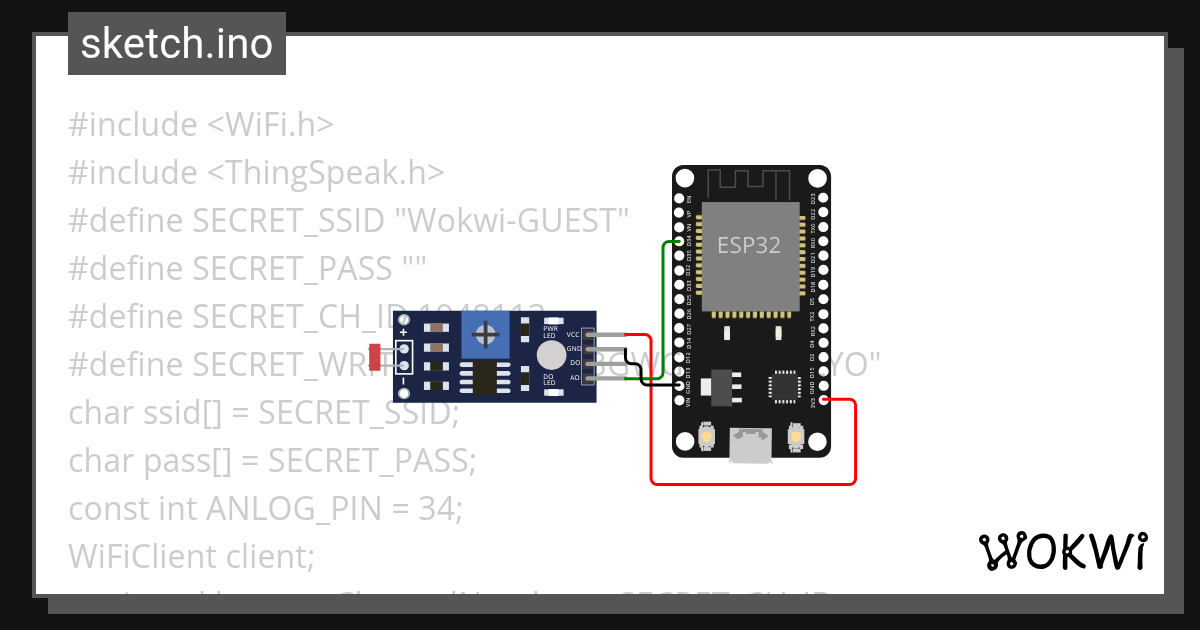 IoT Lab 1 Experiment 2 (Lux Meter) - Wokwi Arduino and ESP32 Simulator