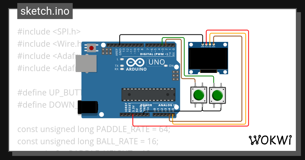 Denis Seroid Ping Pong - Wokwi ESP32, STM32, Arduino Simulator