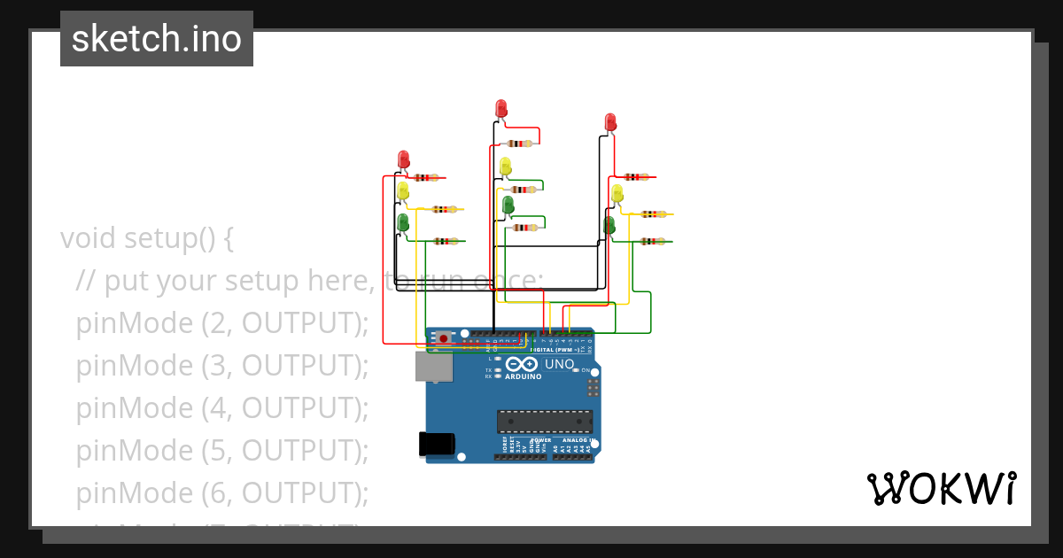 Lampu Lalu Lintas Wokwi Esp32 Stm32 Arduino Simulator