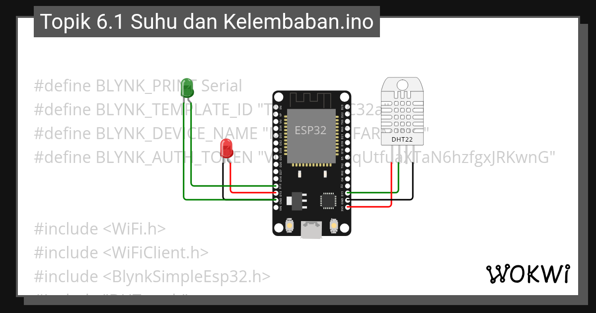 Topik 6.1 Suhu dan Kelembaban.ino - Wokwi ESP32, STM32, Arduino Simulator