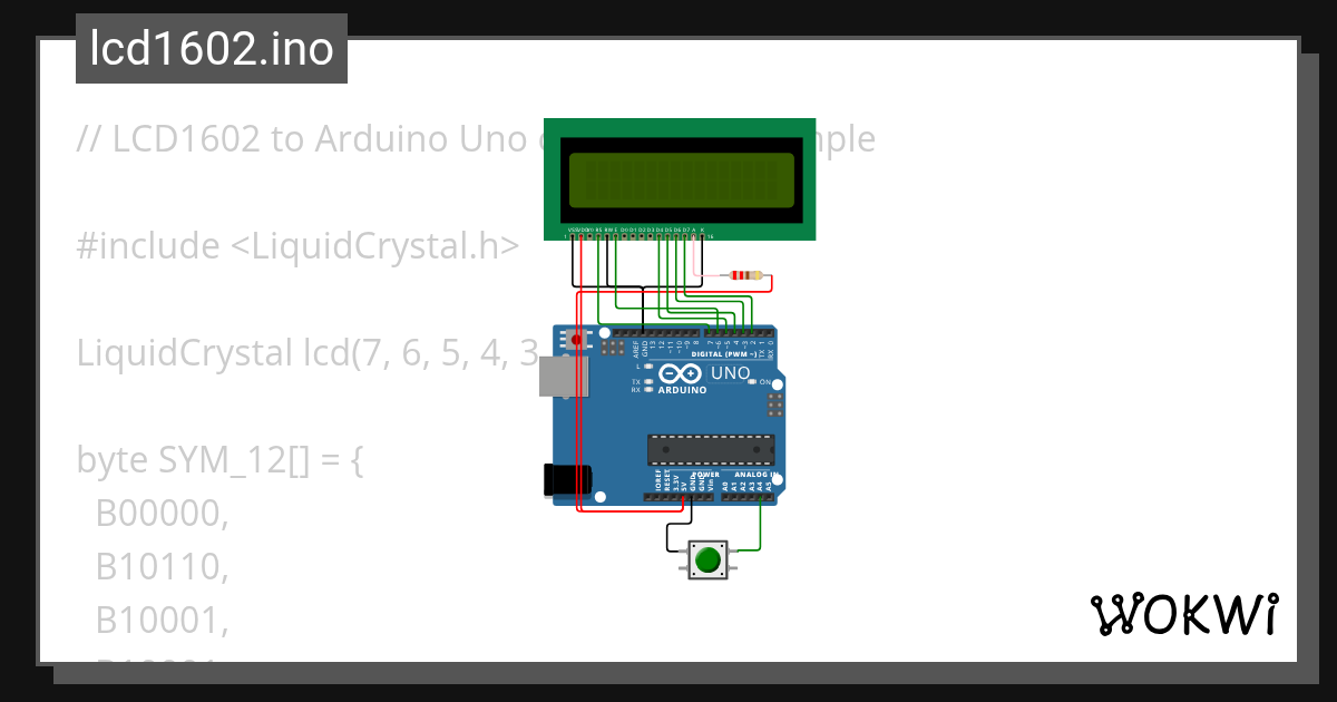 lcd1602.ino copy - Wokwi ESP32, STM32, Arduino Simulator