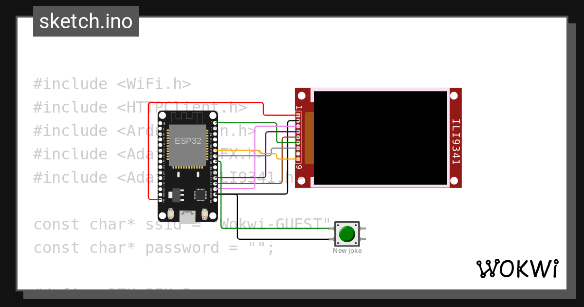Joke Generator Wokwi Esp32 Stm32 Arduino Simulator 0278