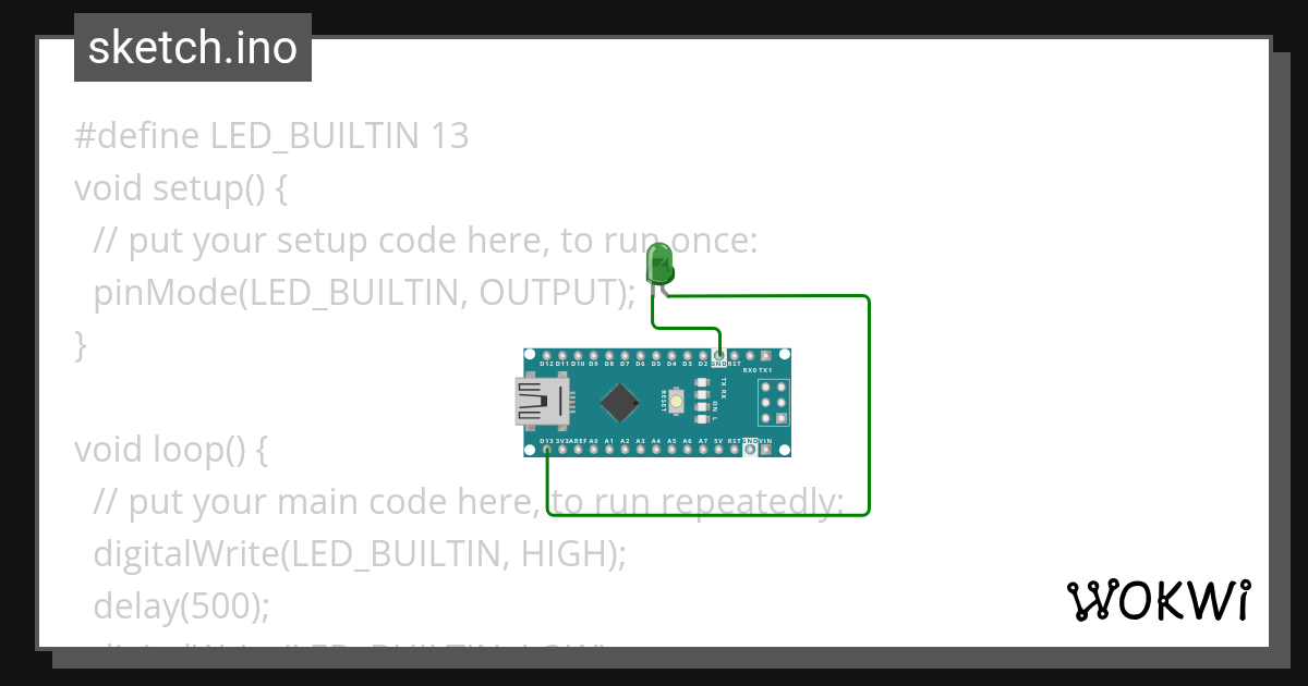 Arduino_LED_blink - Wokwi ESP32, STM32, Arduino Simulator