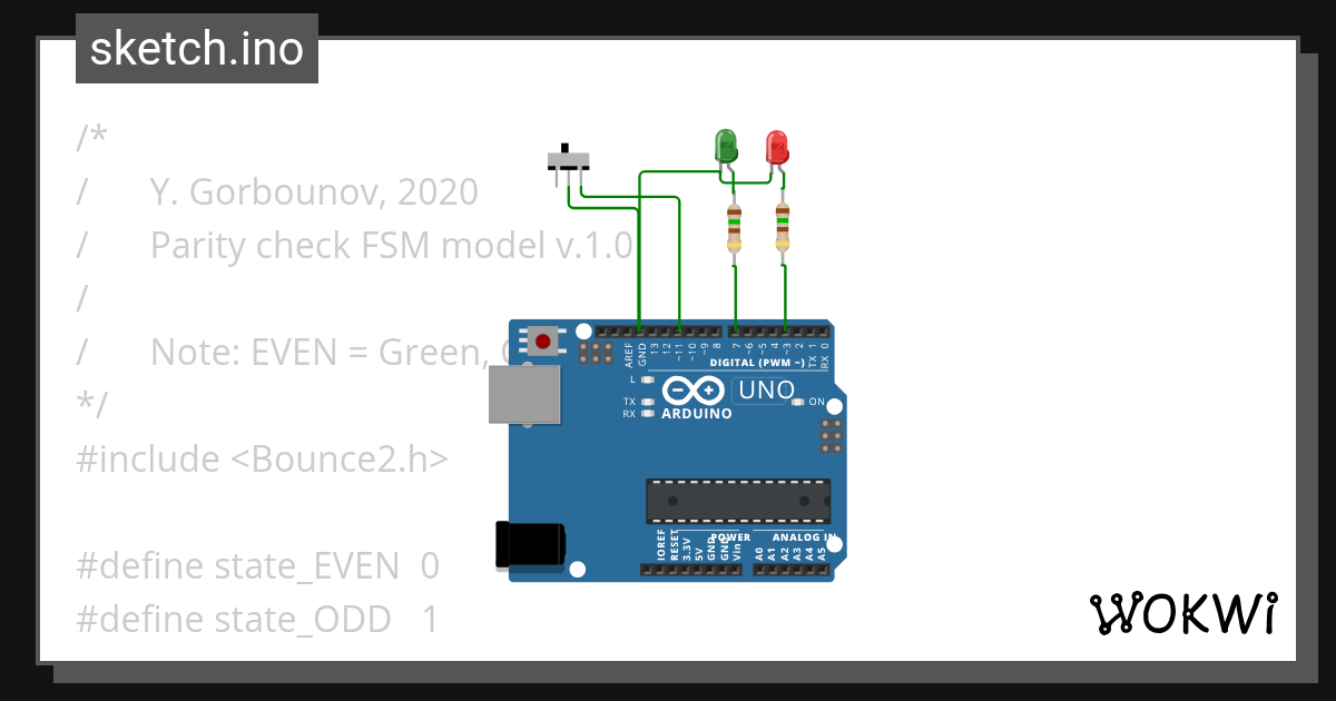 fsm_odd_even.ino - Wokwi ESP32, STM32, Arduino Simulator