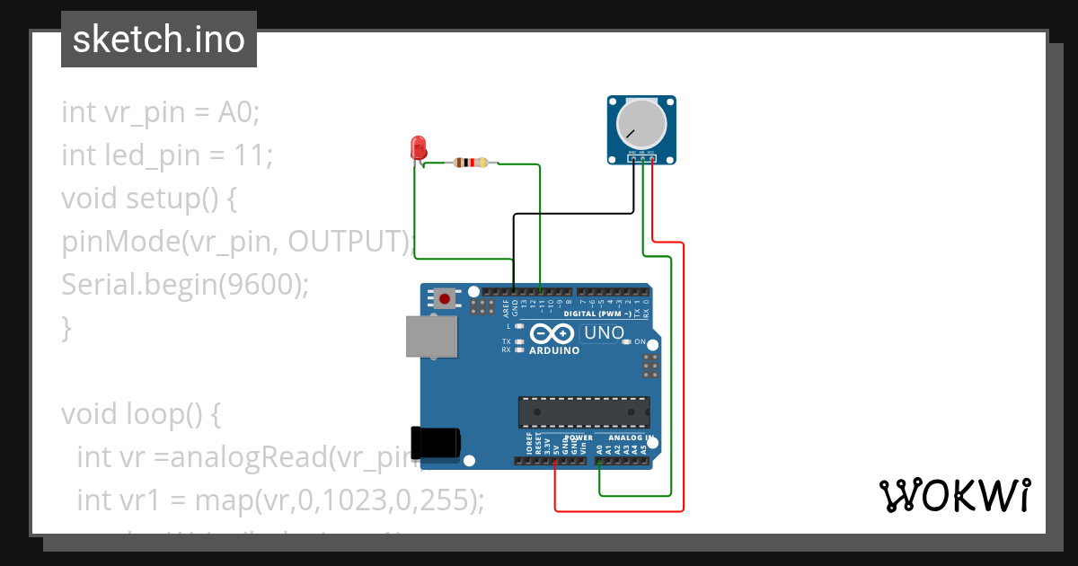 LED Potentio - Wokwi ESP32, STM32, Arduino Simulator