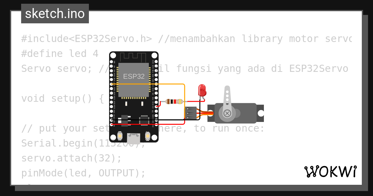 Servo Dan Led Wokwi Esp32 Stm32 Arduino Simulator 8417