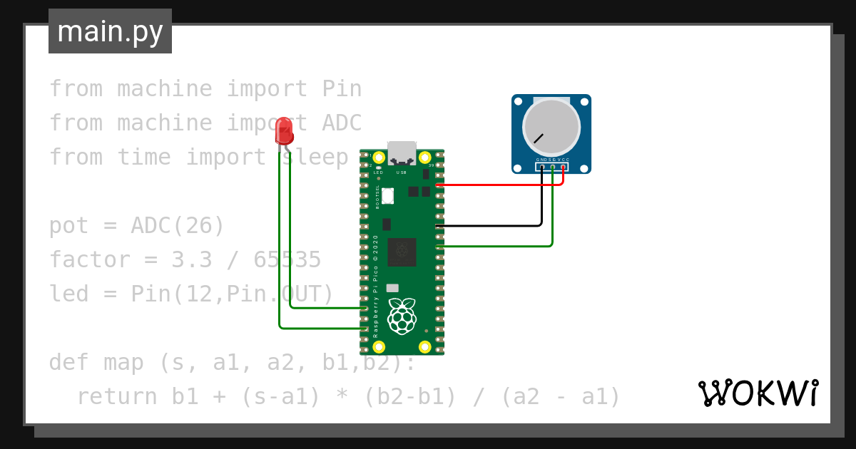 Potentiometer W Led Wokwi Esp32 Stm32 Arduino Simulator 2530