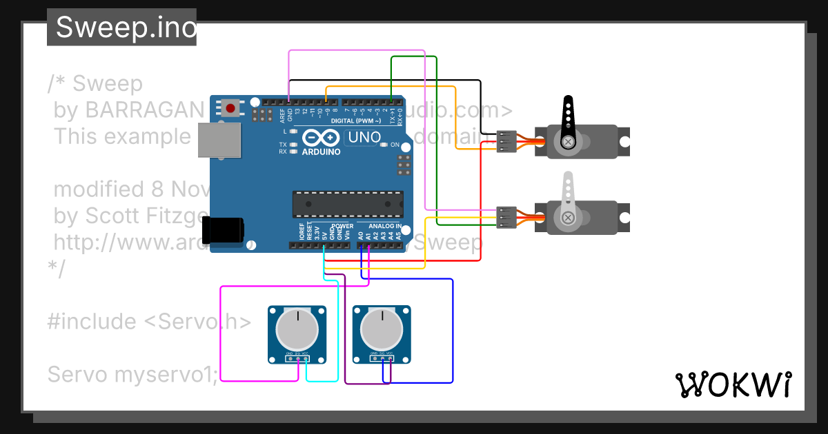 Sweep.ino copy - Wokwi ESP32, STM32, Arduino Simulator