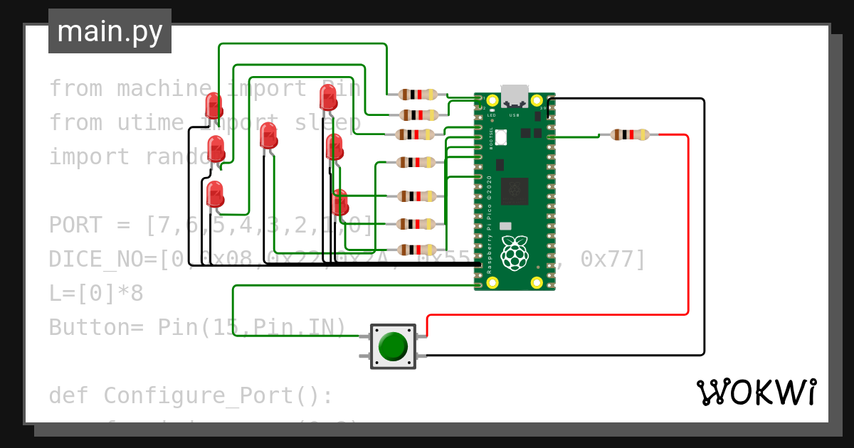 Electronic Dice Wokwi Esp32 Stm32 Arduino Simulator