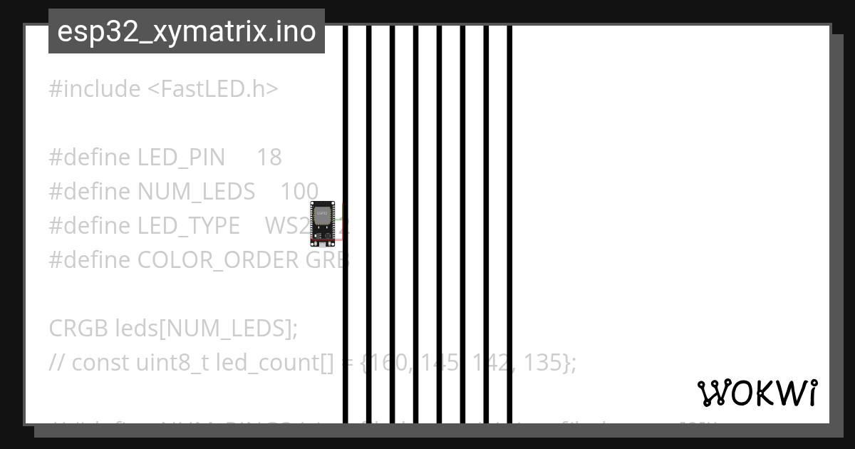esp32_xymatrix.ino - Wokwi ESP32, STM32, Arduino Simulator
