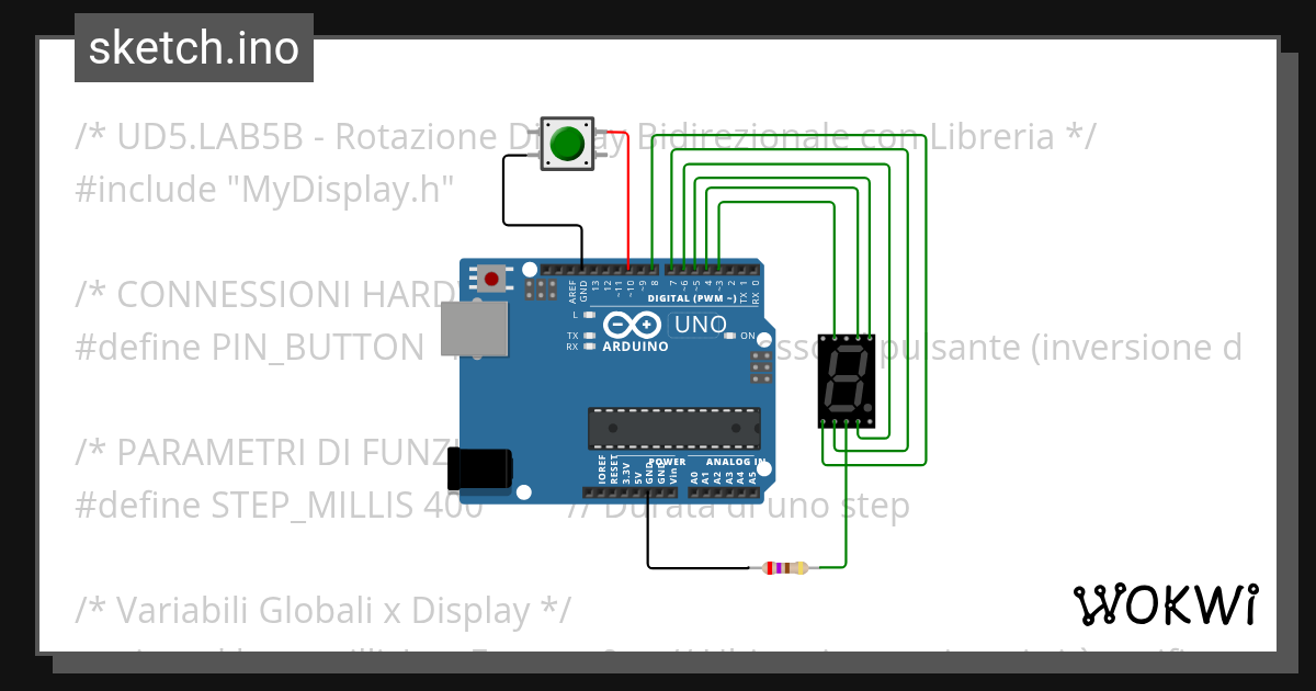 UD5.LAB5B-RotazioneDisplayBidirezionaleConLibreria - Wokwi ESP32, STM32, Arduino Simulator