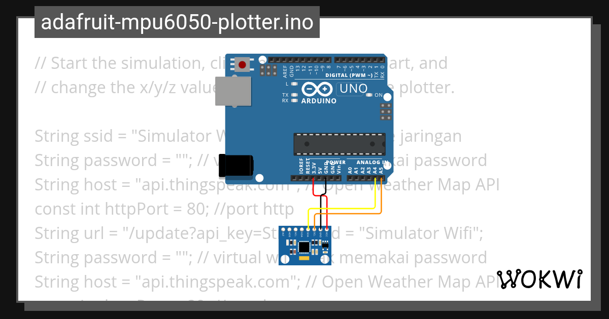 adafruit-mpu6050-plotter.ino - Wokwi ESP32, STM32, Arduino Simulator