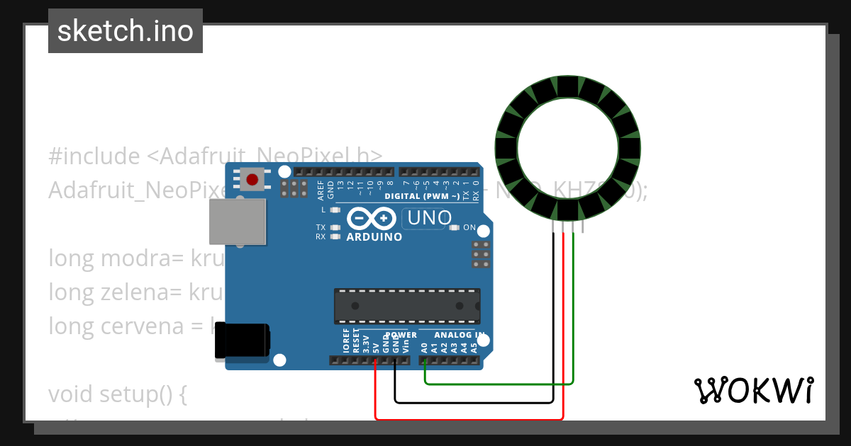 zadaj farbu && zadaj cislo led - Wokwi ESP32, STM32, Arduino Simulator
