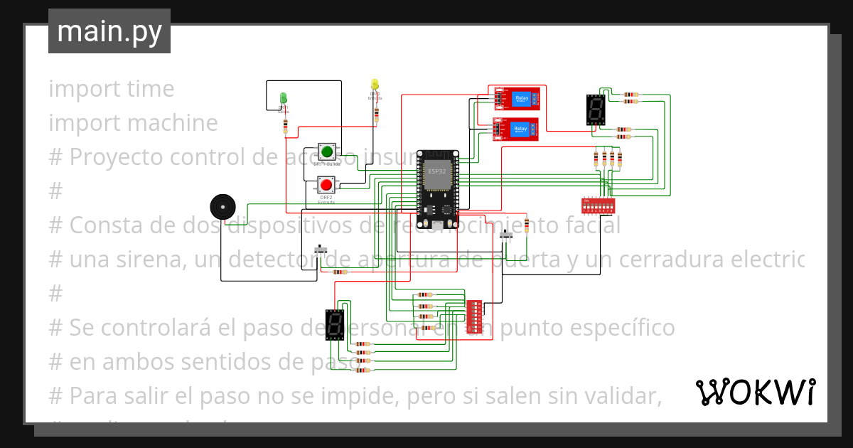 Control_Acceso - Wokwi ESP32, STM32, Arduino Simulator
