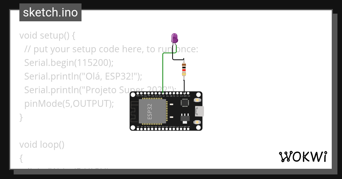 Projeto_PiscaLED - Wokwi ESP32, STM32, Arduino Simulator Projeto_PiscaLED - Wokwi ESP32, STM32, Arduino Simulator
