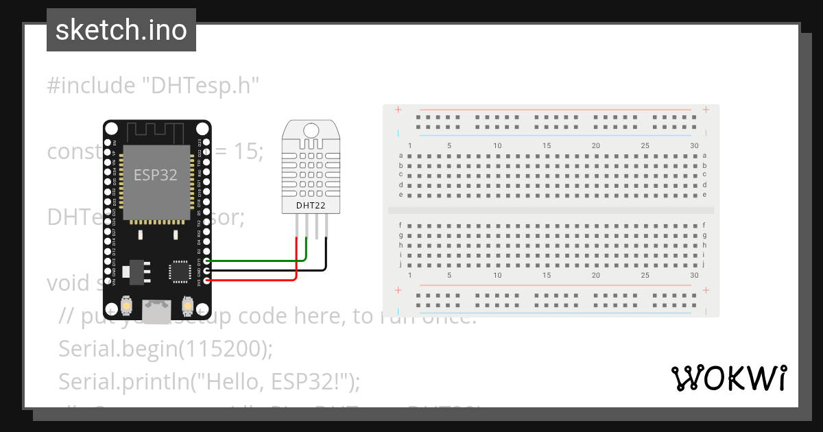 DHT22 - Wokwi ESP32, STM32, Arduino Simulator