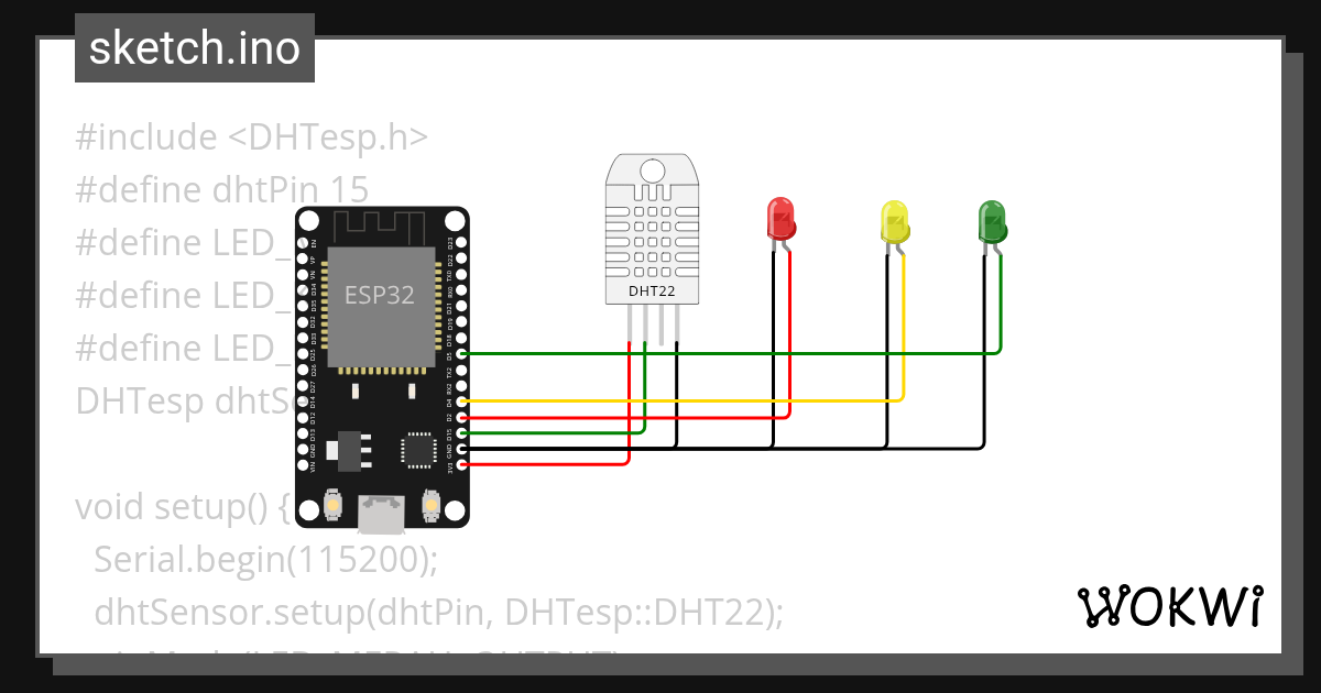 dht suhu dan kelembapan - Wokwi ESP32, STM32, Arduino Simulator