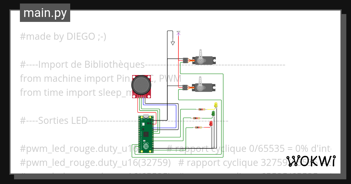 Raspberry Pi Pico - 2 Servomotors_PWM_v1-3 LED PWM-1 JOYSTICK - Wokwi ...