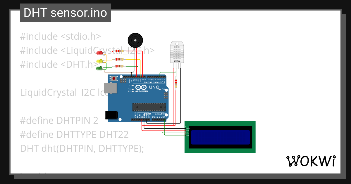 DHT sensor.ino - Wokwi ESP32, STM32, Arduino Simulator