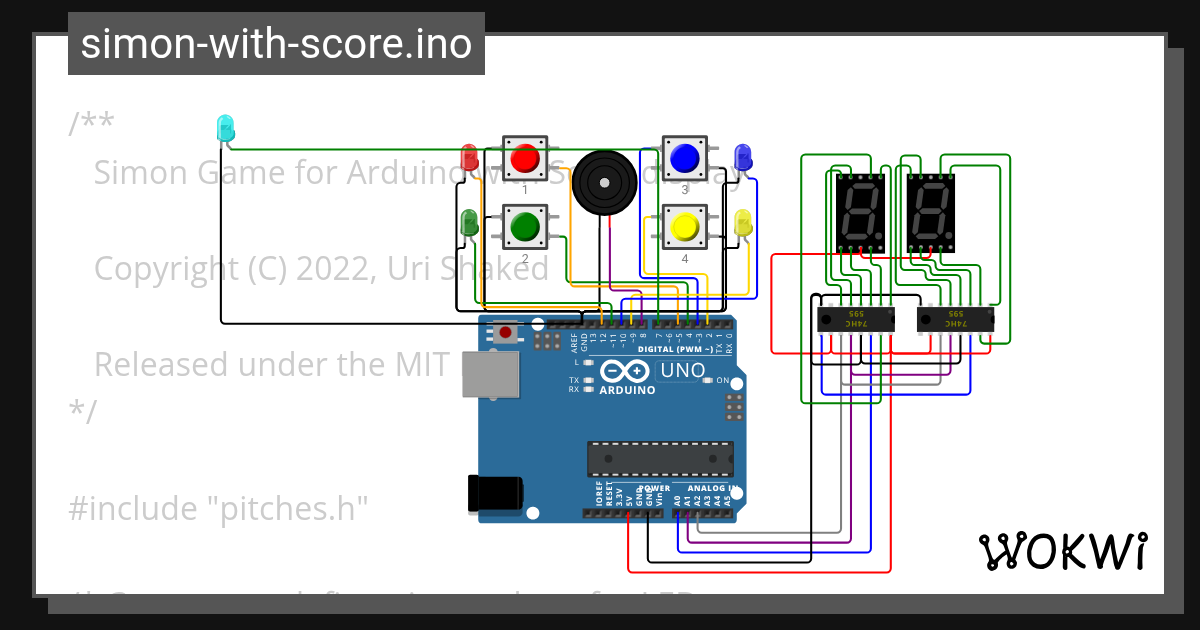 simon-with-score.ino copy - Wokwi ESP32, STM32, Arduino Simulator