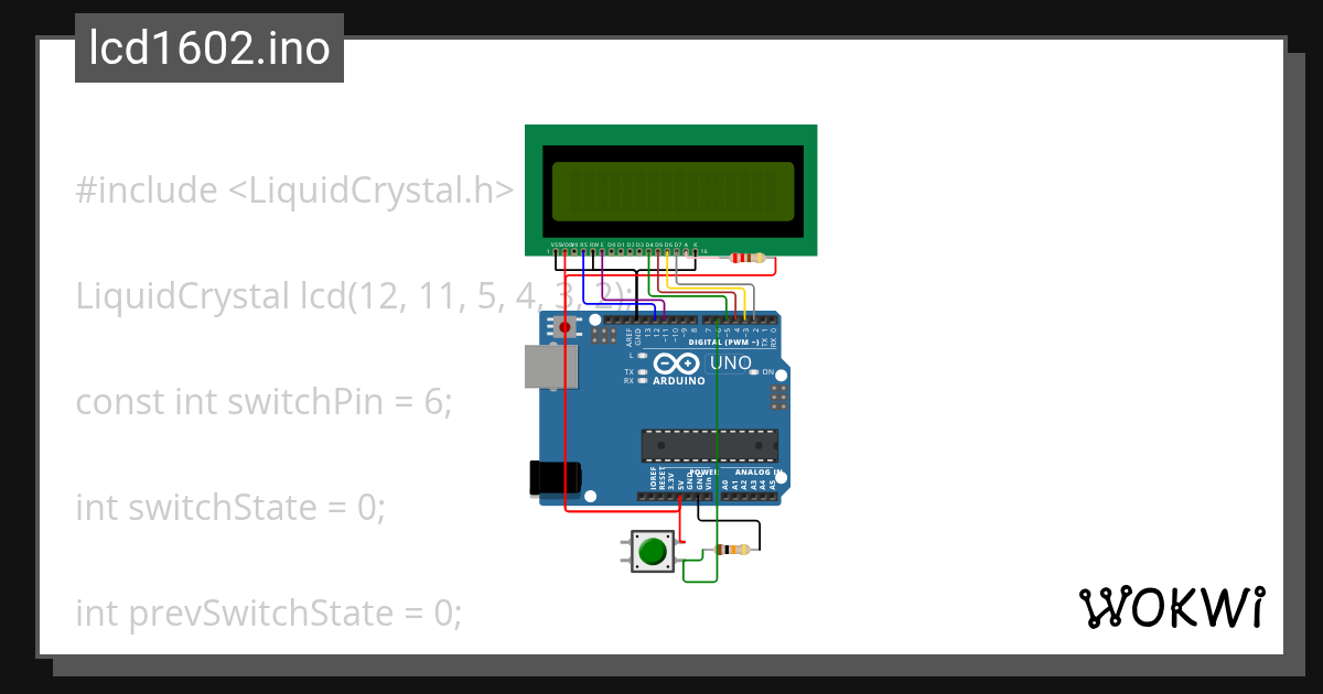 lcd1602.ino - Wokwi ESP32, STM32, Arduino Simulator