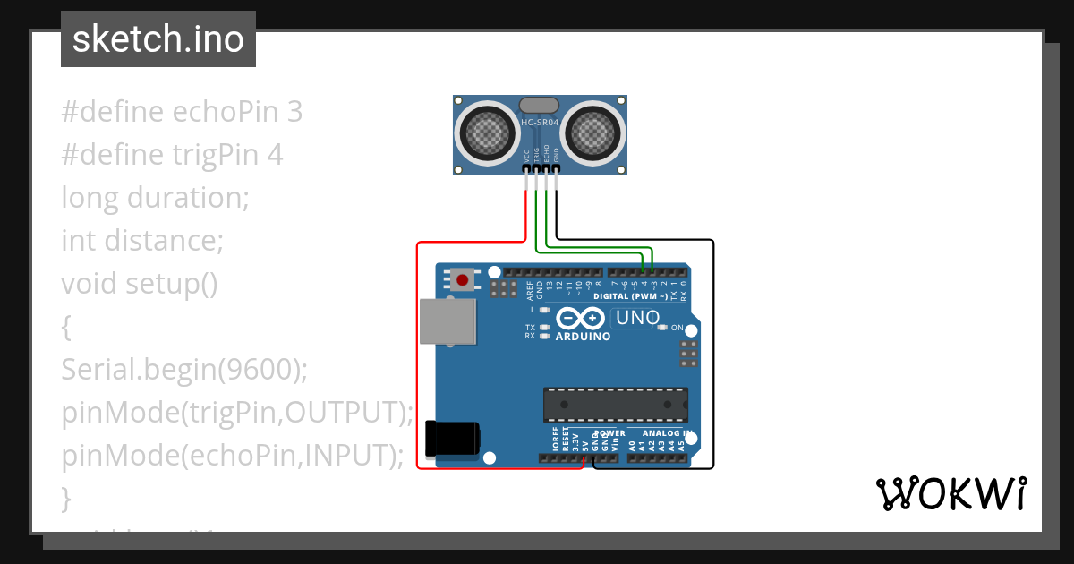 ultrasonic.ino - Wokwi ESP32, STM32, Arduino Simulator