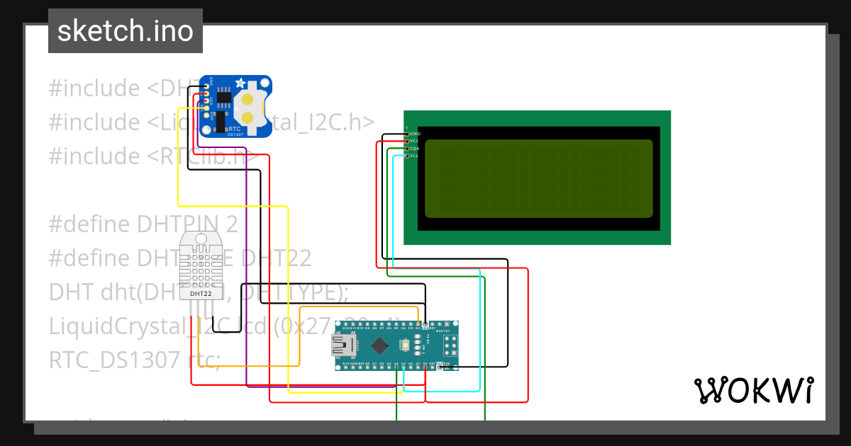 Clock_dht22.ino - Wokwi ESP32, STM32, Arduino Simulator