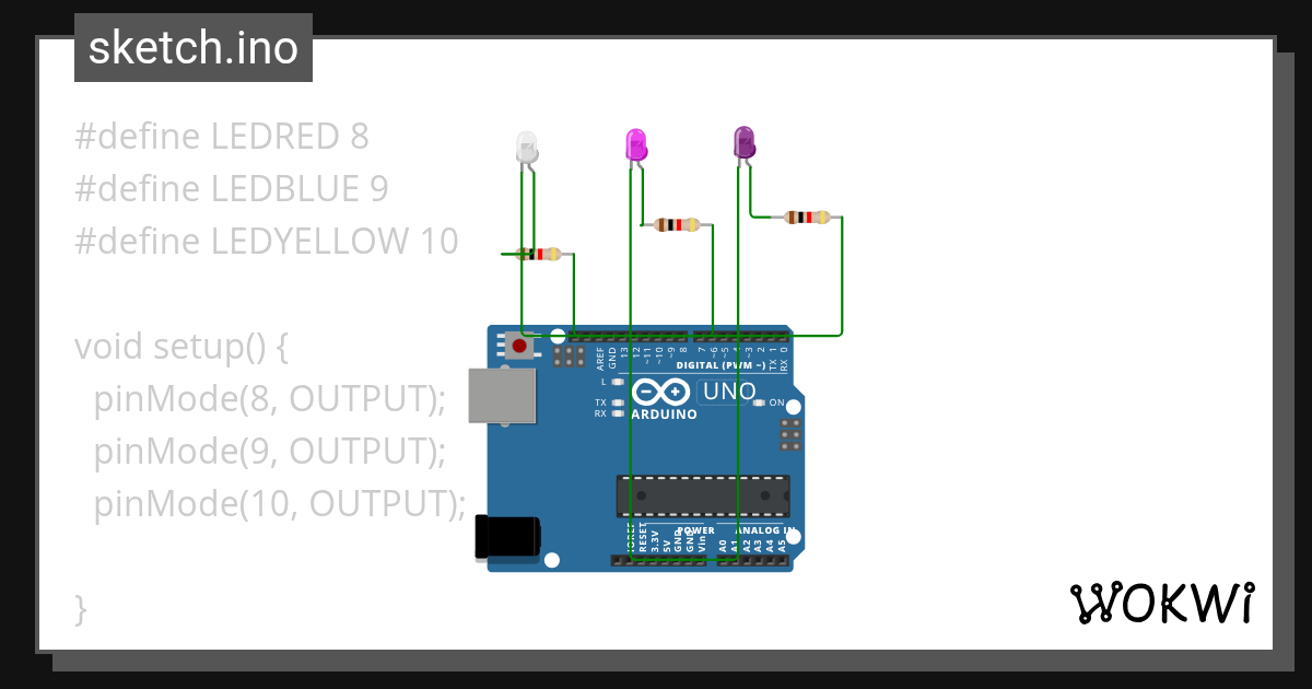 Running Led Wokwi Esp32 Stm32 Arduino Simulator