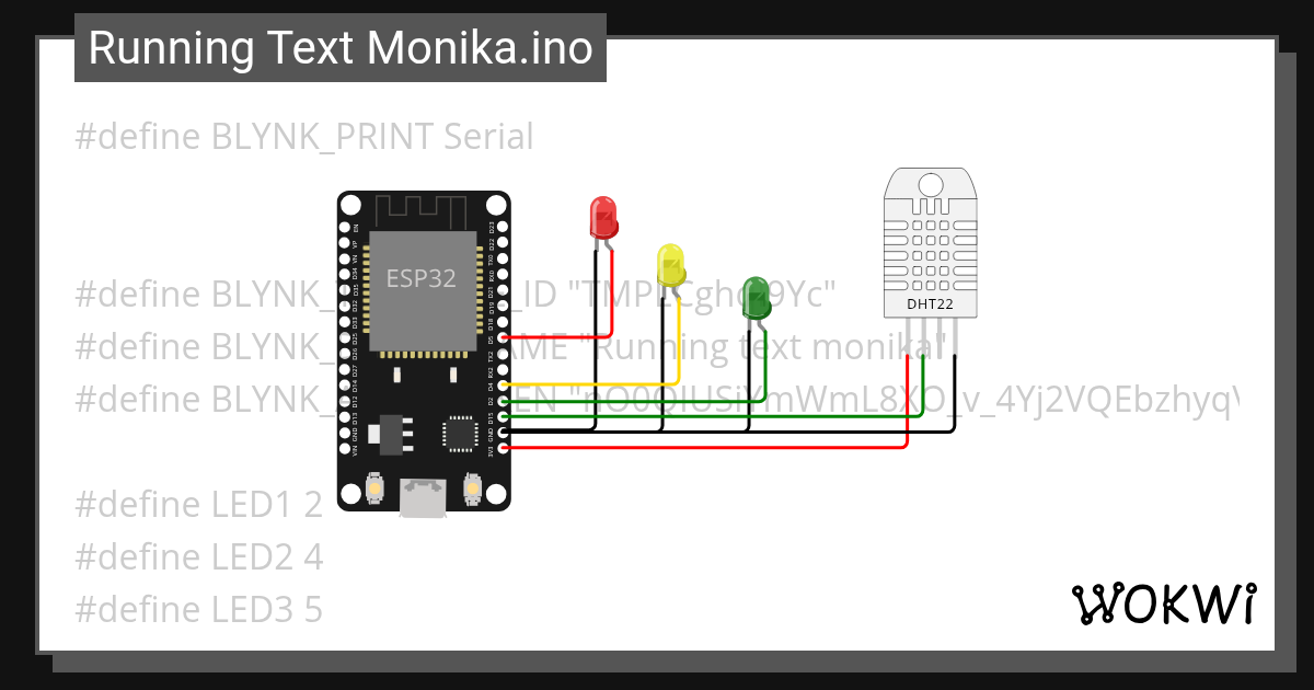 Running Text Monika.ino - Wokwi ESP32, STM32, Arduino Simulator
