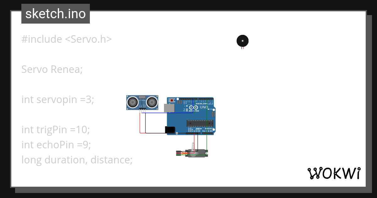 Ultrasonic Buzzer Servo 2led Copy Wokwi Esp32 Stm32 Arduino Simulator