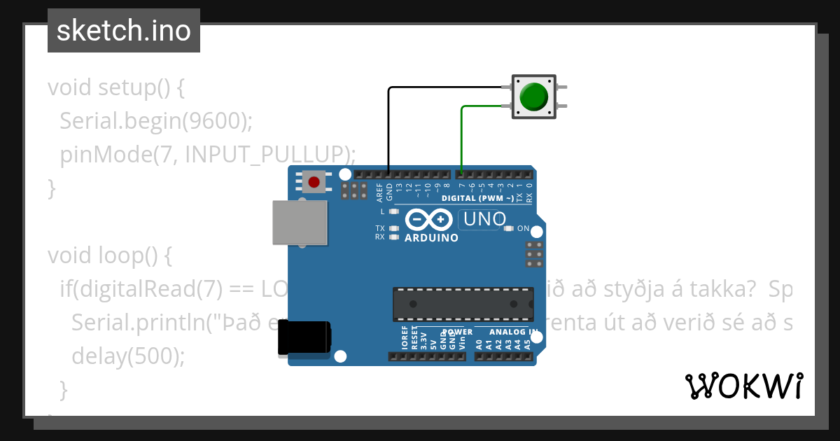 Kóðadæmi Styðja á Takka Digital Input Copy Wokwi Esp32 Stm32 1030