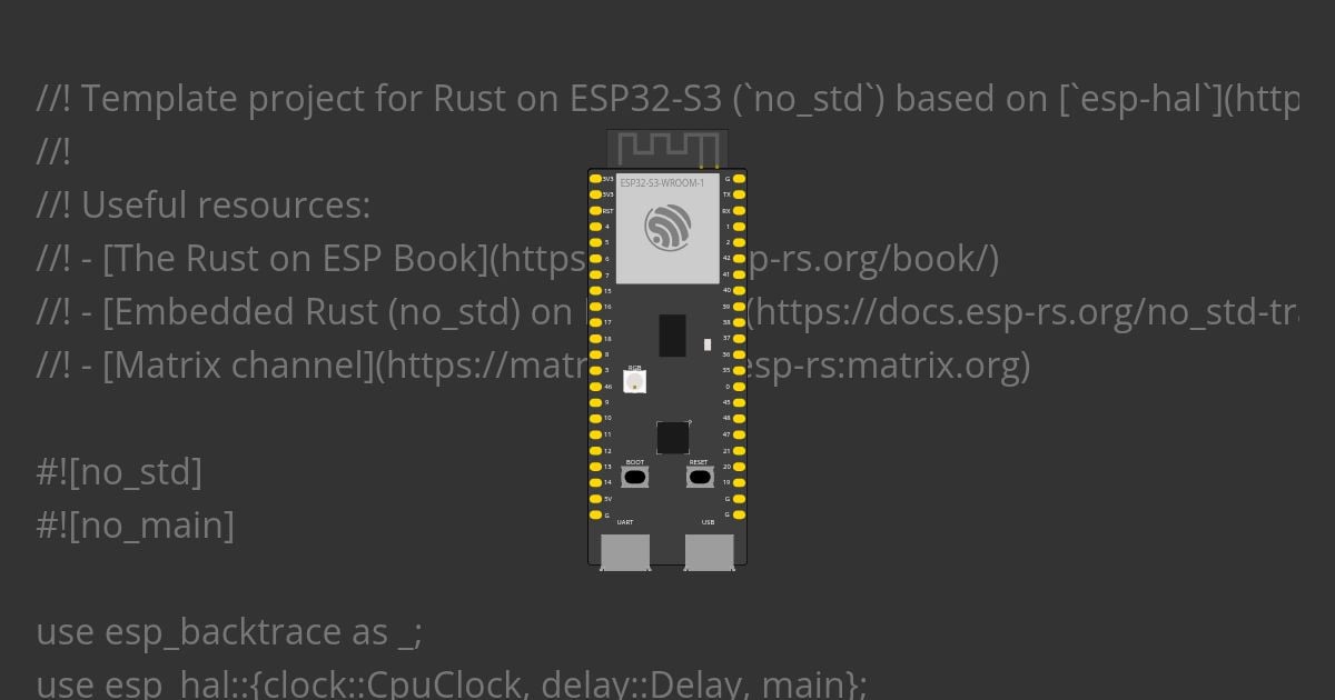 Rust on Wokwi - Online ESP32, STM32, Arduino Simulator Rust on Wokwi - Online ESP32, STM32, Arduino Simulator