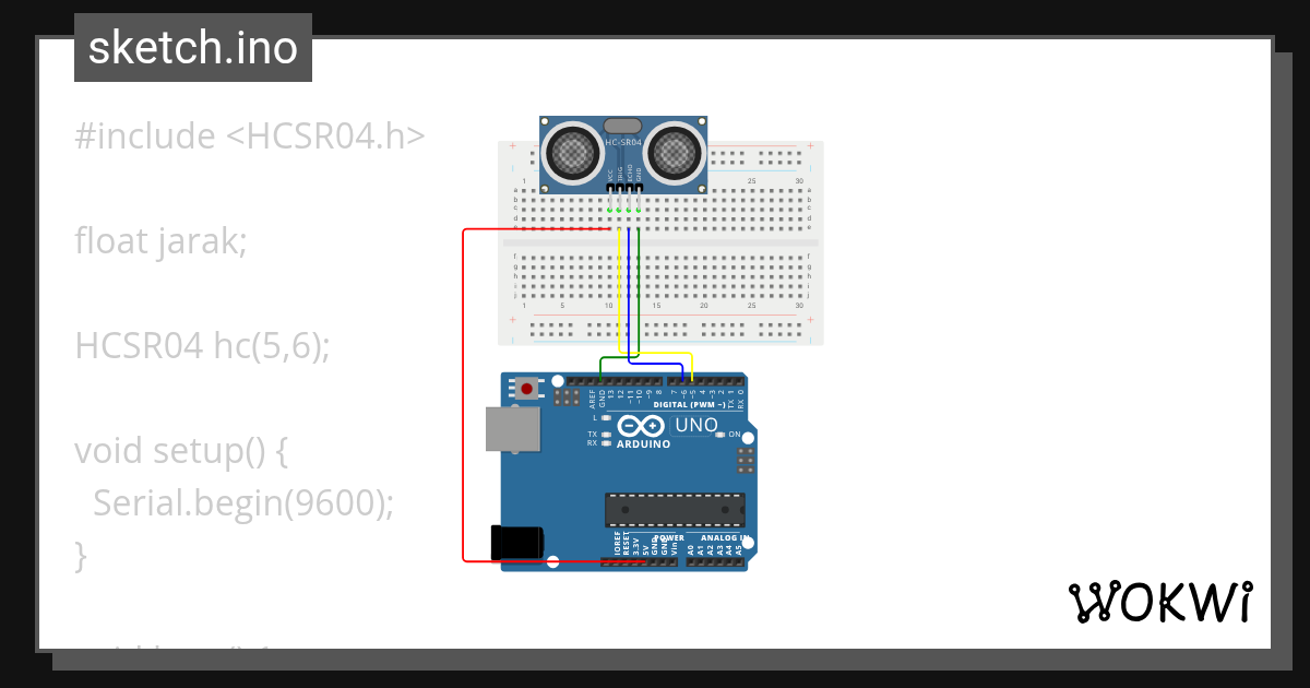 ULTRASONIC - Wokwi ESP32, STM32, Arduino Simulator