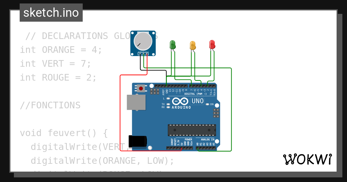Feux Tricolor Potentio Inutilisé Wokwi Esp32 Stm32 Arduino Simulator 6444