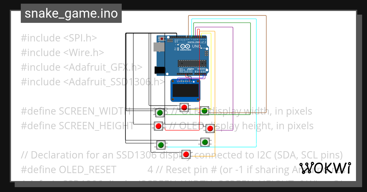 Snake game basic - Wokwi ESP32, STM32, Arduino Simulator
