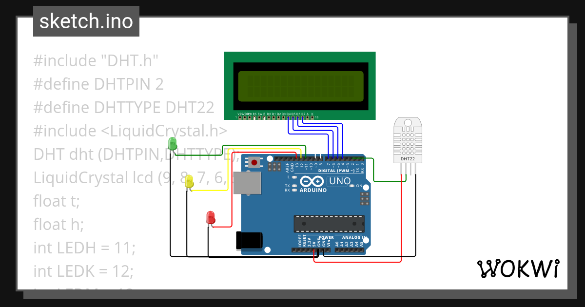RIFQI SALSABILLA (44420060) SENSOR SUHU DHT 22 - Wokwi ESP32, STM32, Arduino Simulator
