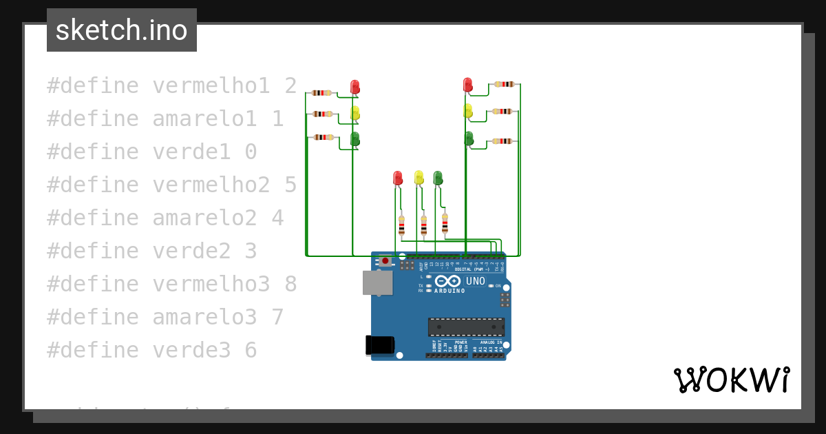 Semáforo Wokwi Esp32 Stm32 Arduino Simulator 6218
